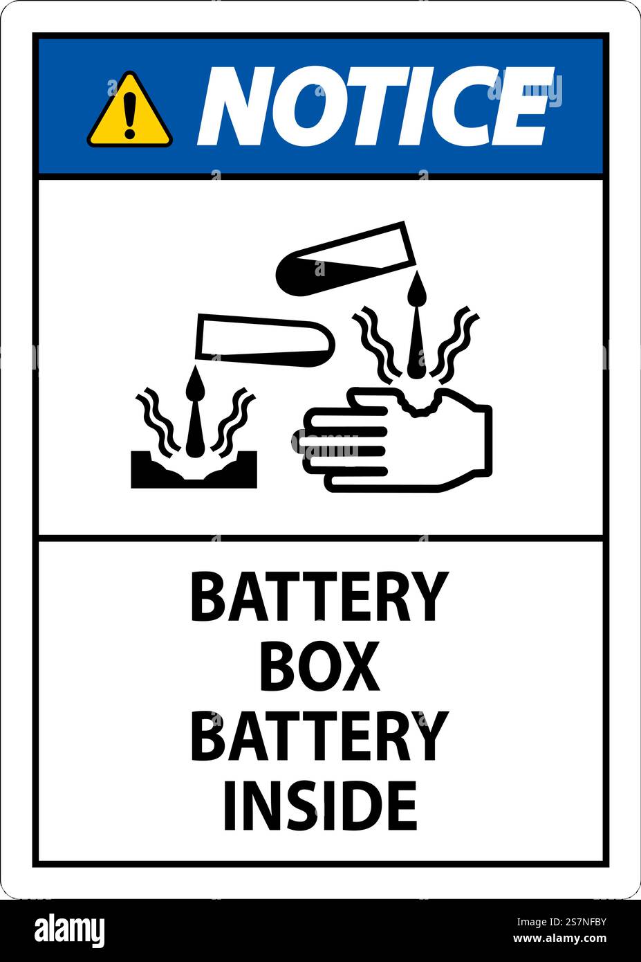 Notice Battery Box Battery Inside Sign With Symbol Stock Vector Image ...