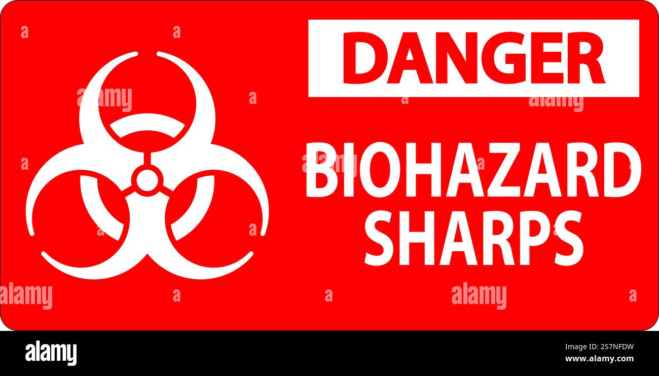 Danger Biohazard Label, Biohazard Sharps Stock Vector Image & Art - Alamy