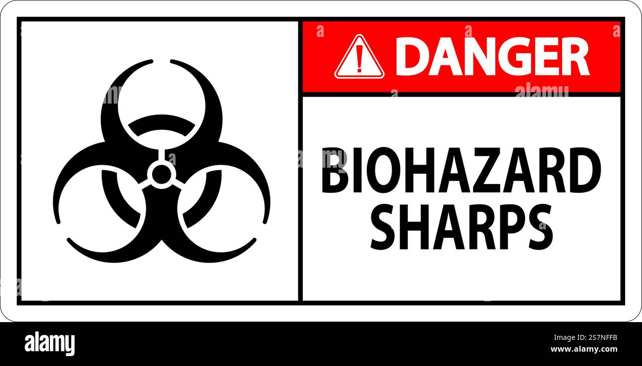 Danger Biohazard Label, Biohazard Sharps Stock Vector Image & Art - Alamy