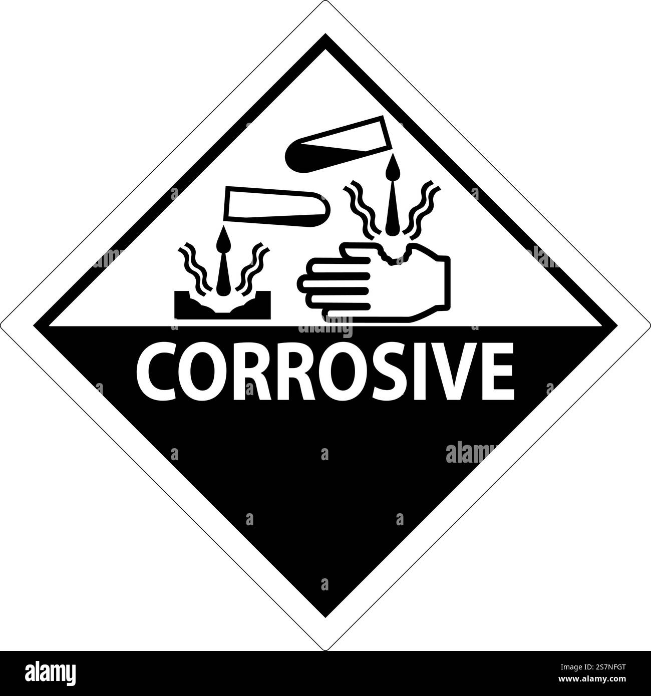 Label Corrosive Sign On White Background Stock Vector Image & Art - Alamy