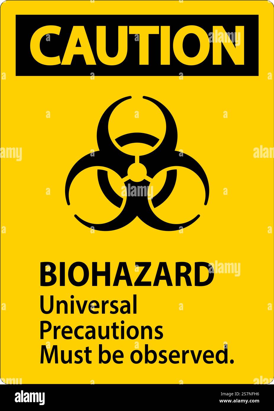 Biohazard Caution Label Biohazard Universal Precautions Must Be ...