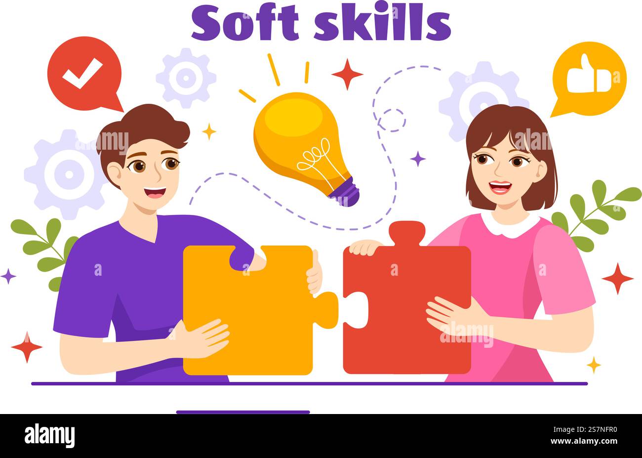 Soft Skills Vector Illustration of Office Workers Empathy ...