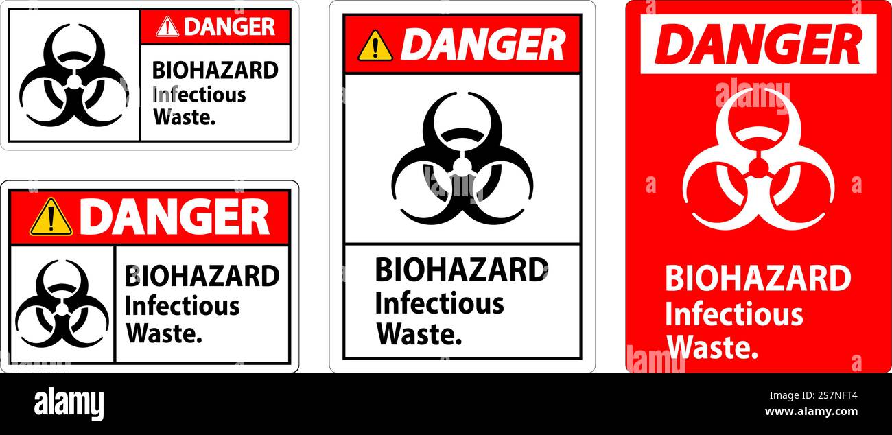 Biohazard Danger Label Biohazard Infectious Waste Stock Vector Image ...
