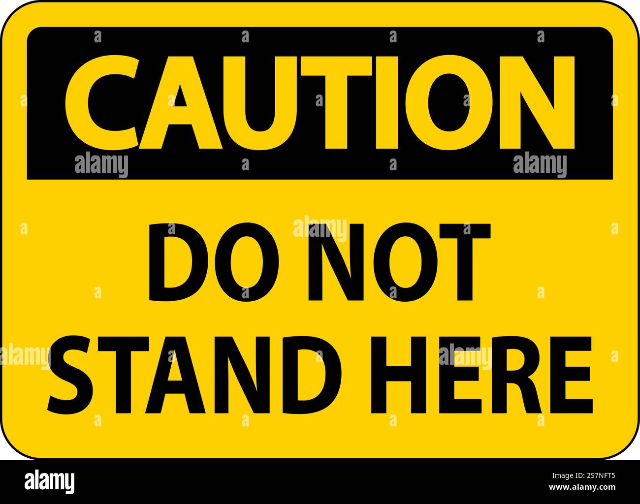 Caution Sign Do Not Stand Here On White Background Stock Vector Image ...