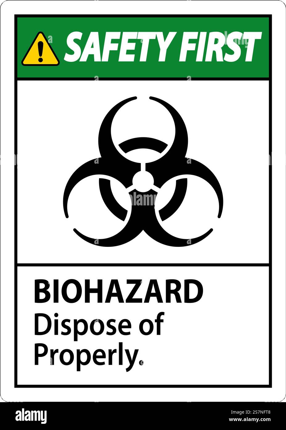 Biohazard Safety First Label Biohazard Dispose Of Properly Stock Vector ...