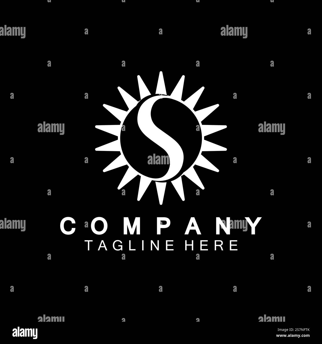 Letter S icon with Sun rays for Sun logo vector design template Stock ...