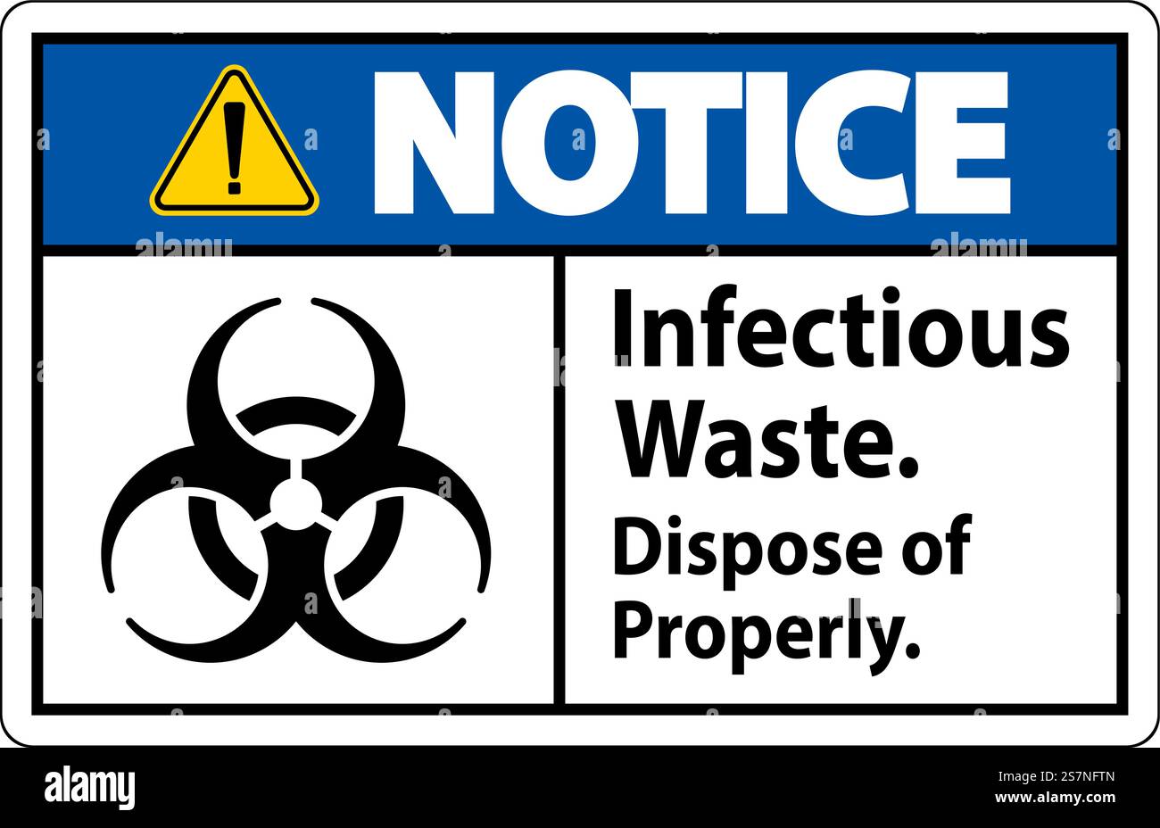 Biohazard Notice Label Infectious Waste, Dispose Of Properly Stock ...