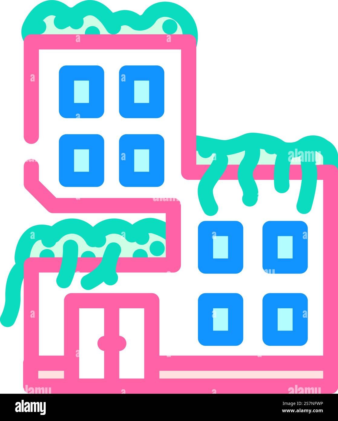 green building environmental color icon vector. green building ...
