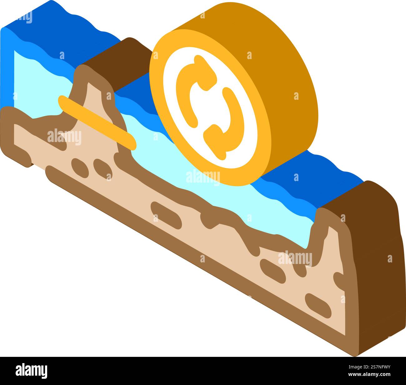 wetland restoration environmental isometric icon vector. wetland ...