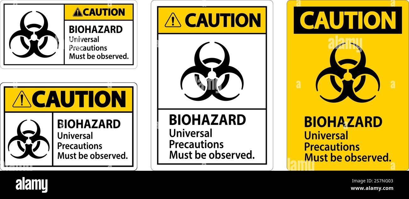 Biohazard Caution Label Biohazard Universal Precautions Must Be ...