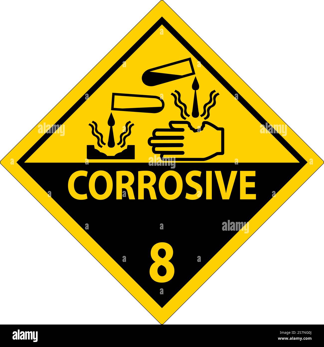 Label Corrosive Sign On White Background Stock Vector Image & Art - Alamy