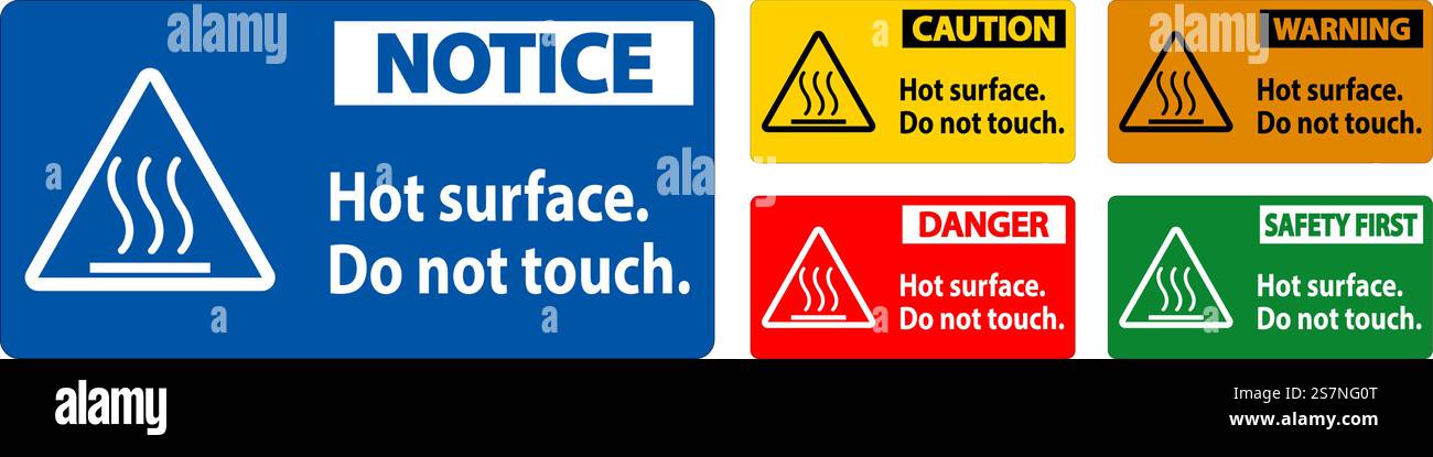Caution Safety Label Hot Surface, Do Not Touch Stock Vector Image & Art ...