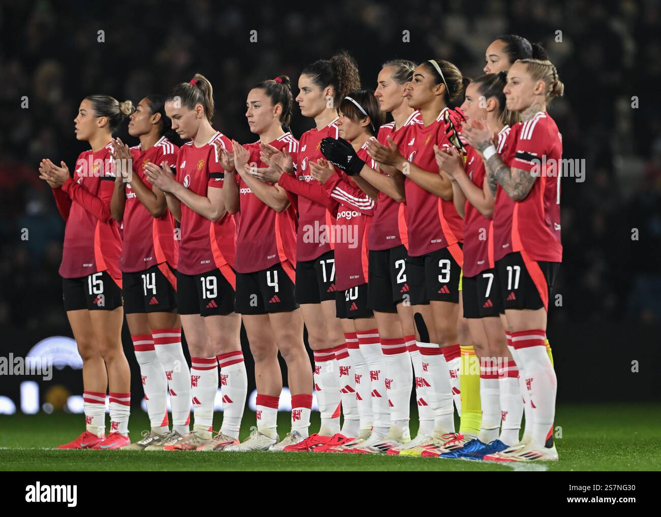 Manchester, UK. 19th Jan, 2025. Manchester United Women players play ...