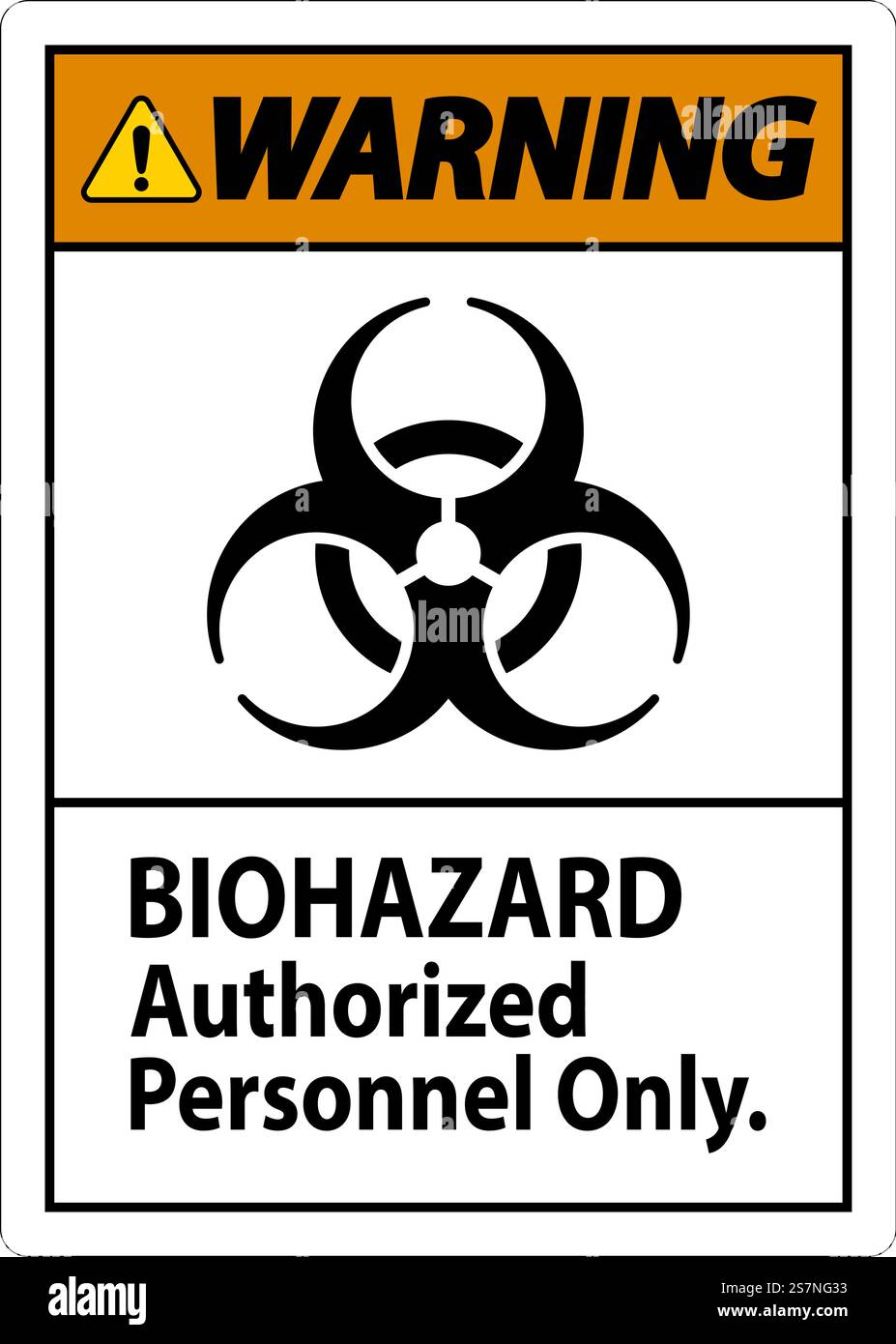 Warning Label Biohazard Authorized Personnel Only Stock Vector Image ...