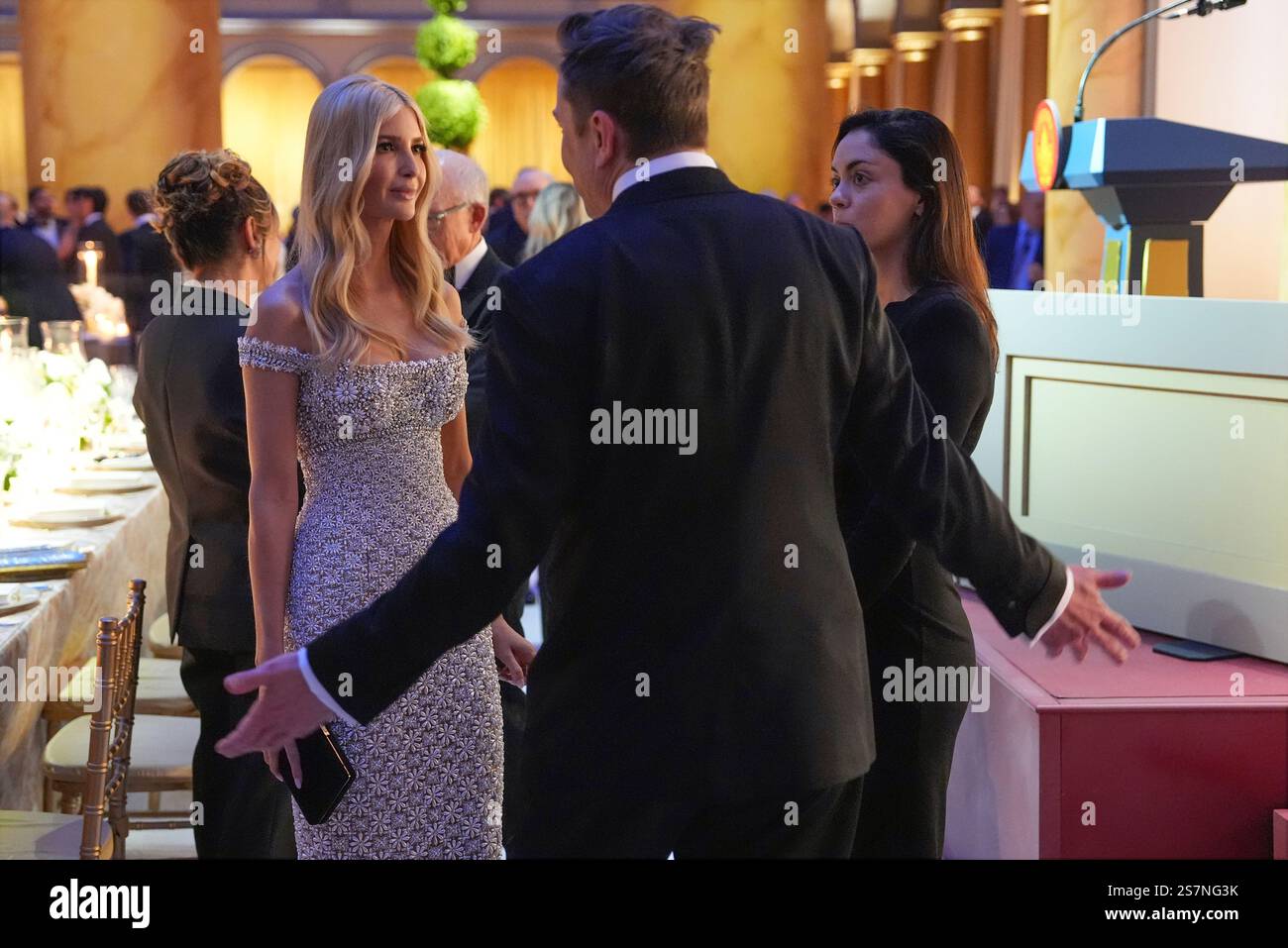 Elon Musk talks with Ivanka Trump and Shivon Zillis, right, before ...