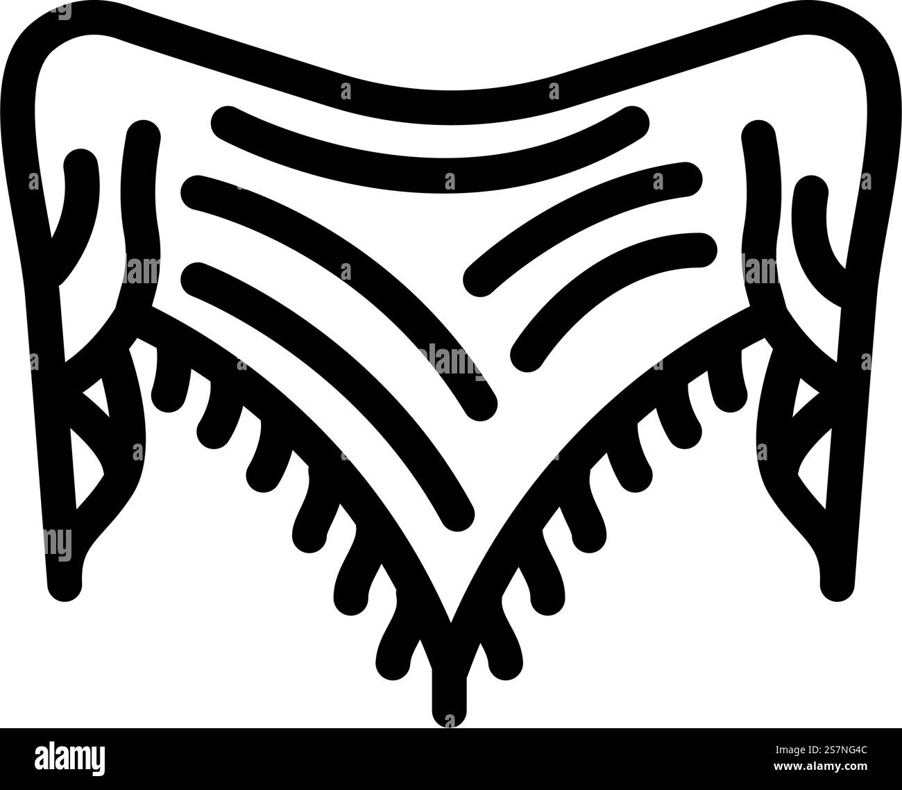 shawl knitting wool line icon vector. shawl knitting wool sign ...