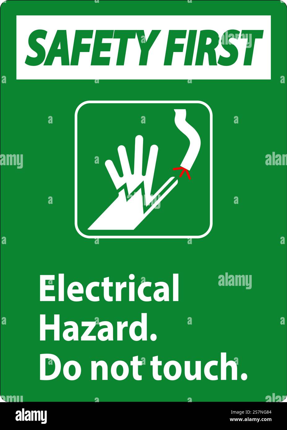 Safety First Sign Electrical Hazard. Do Not Touch Stock Vector Image ...