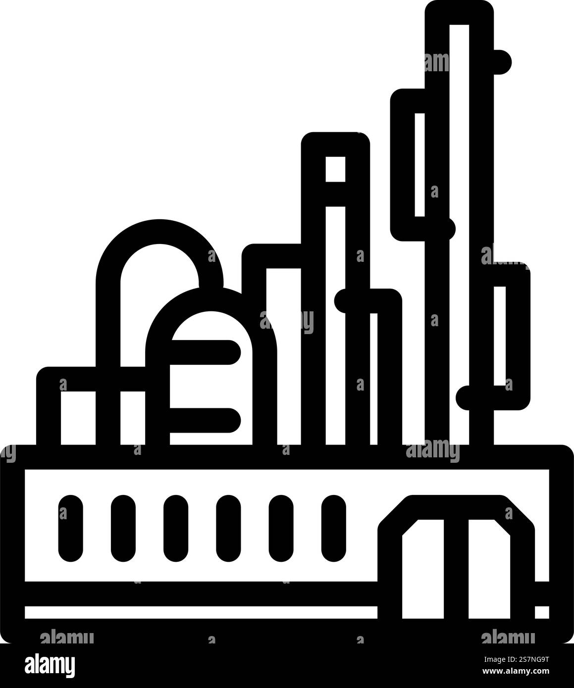 oil refinery plant petroleum engineer line icon vector. oil refinery ...