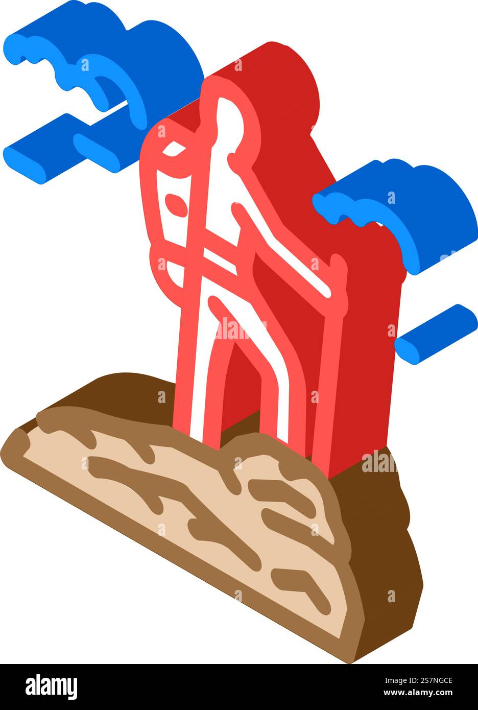 mountaineer on the top adventure isometric icon vector. mountaineer on ...