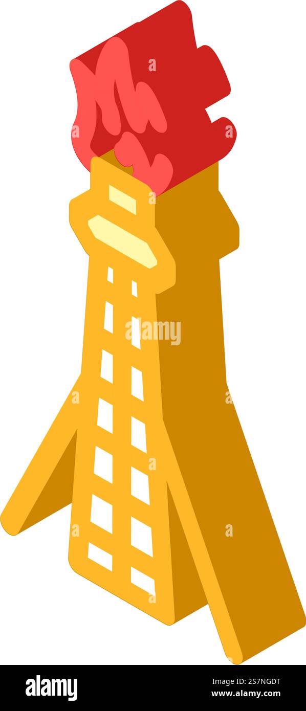 gas flaring petroleum engineer isometric icon vector. gas flaring ...