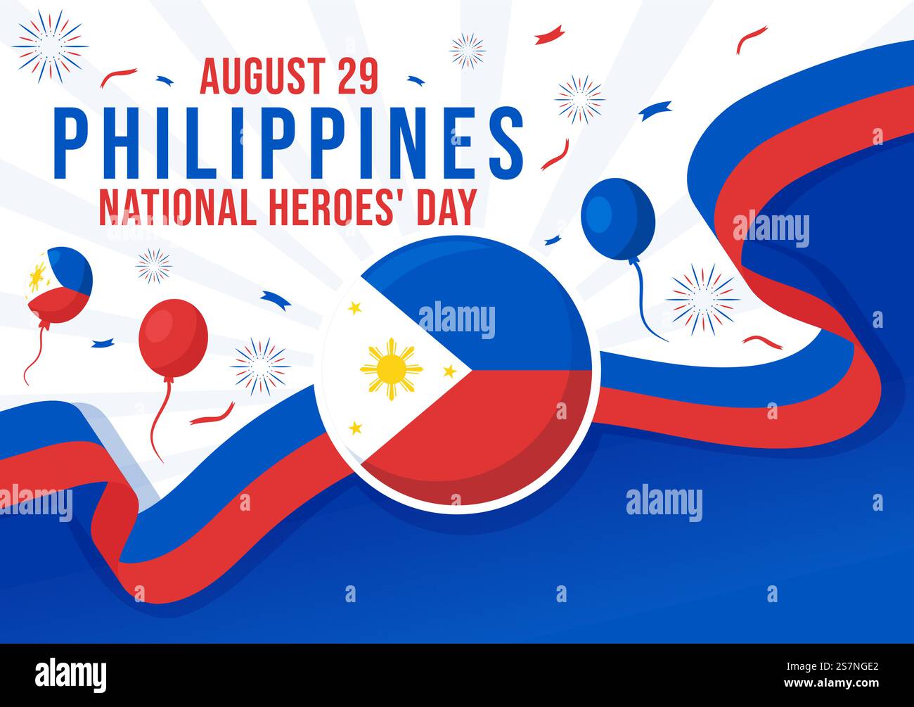 Happy Philippines National Heroes Day Vector Illustration with Waving ...