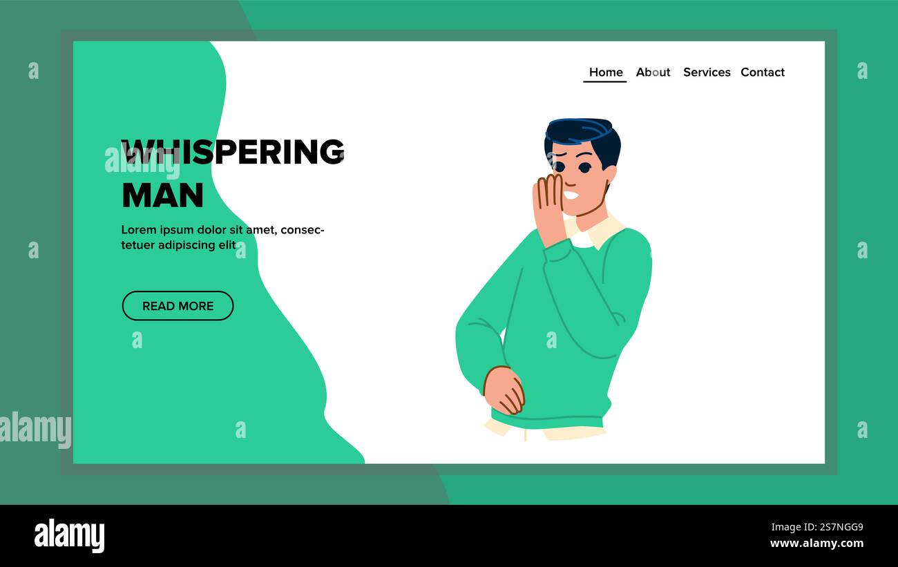whisper whispering man vector. portrait gossip, secret communication ...