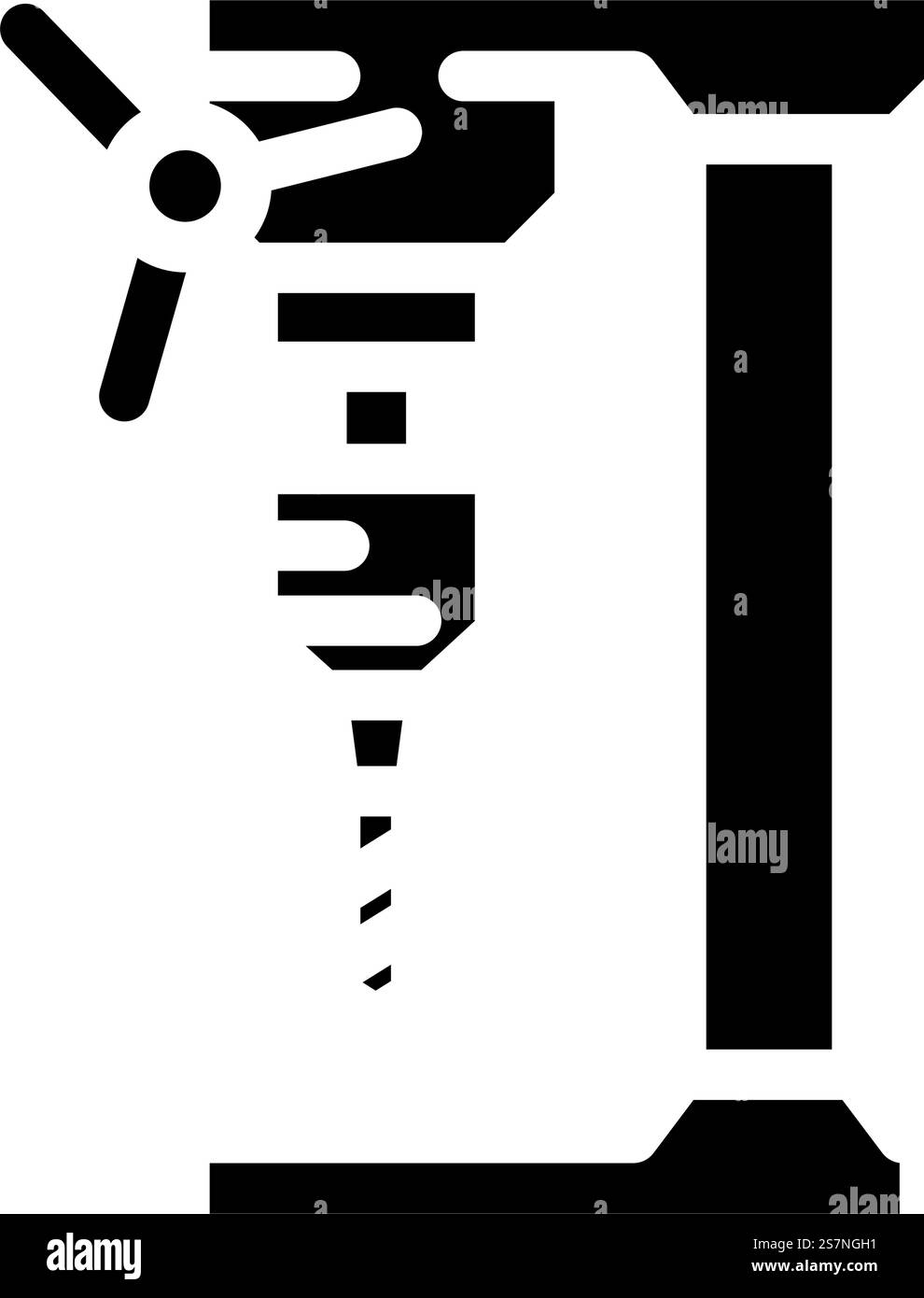 drill press tool work glyph icon vector. drill press tool work sign ...