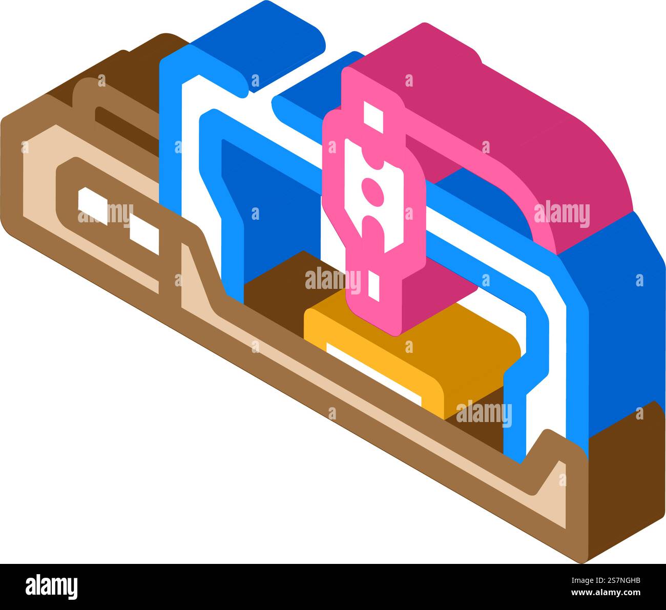 Cnc Machine Tool Work Isometric Icon Vector Cnc Machine Tool Work Sign Isolated Symbol