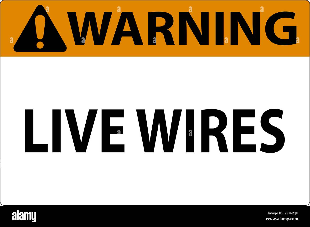 Warning Sign Live Wires On White Background Stock Vector Image & Art ...