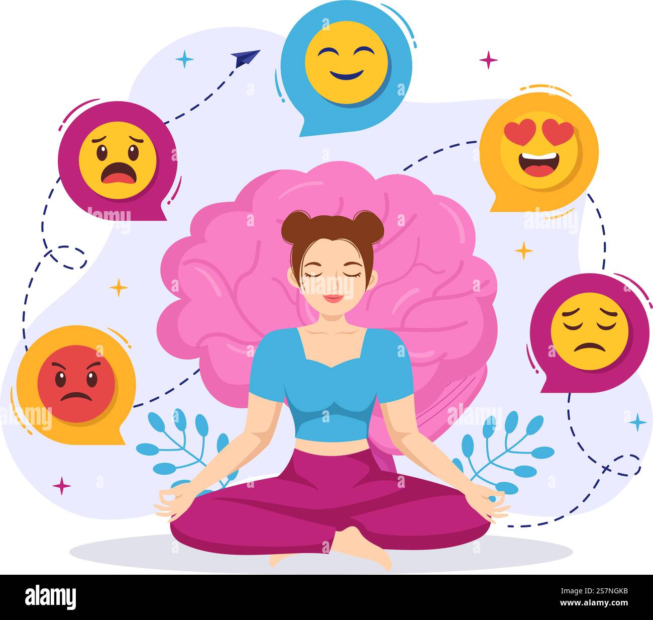 Positives Thoughts Vector Illustration with Thinking Positive as a ...