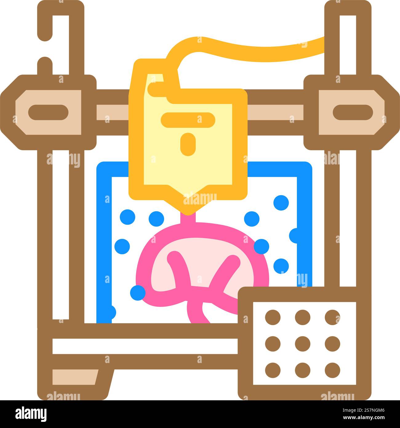 3d printed human organ future technology color icon vector. 3d printed ...