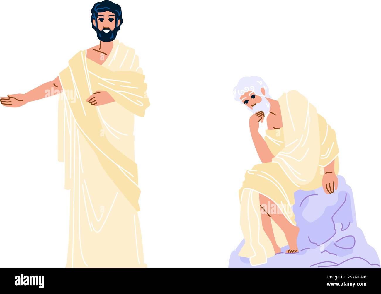 sculpture phylosophy thinker vector. statue man, art question, science ...