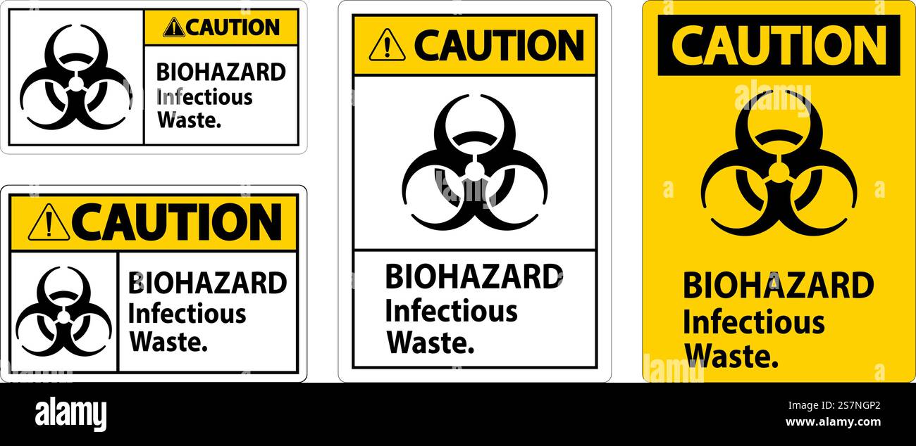 Biohazard Caution Label Biohazard Infectious Waste Stock Vector Image ...
