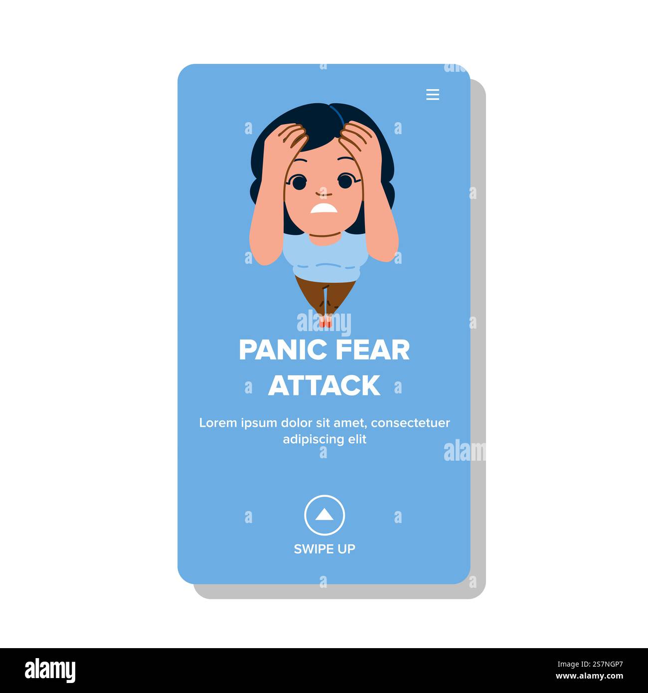 disorder panic fear attack vector. psychology concept, sad phobia, man health disorder panic ...