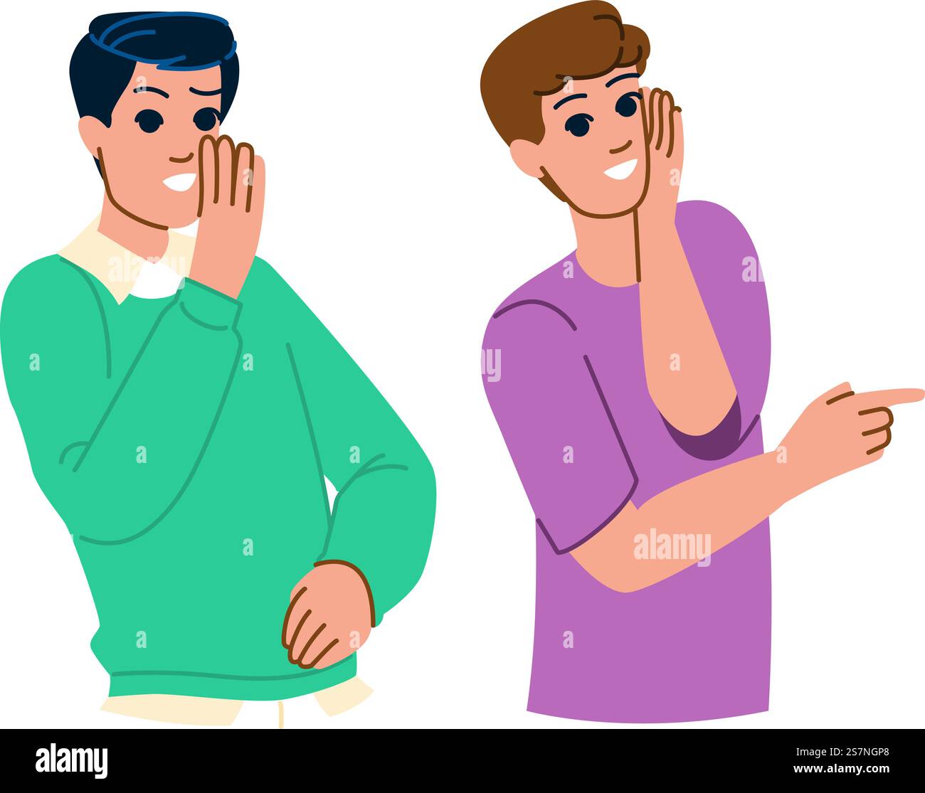young whispering man vector. whisper gossip, secret wo, telling ...