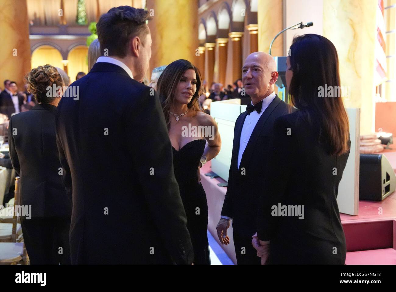 CORRECTS ID FROM MACKENZIE SCOTT TO LAUREN SANCHEZ - Elon Musk, left ...