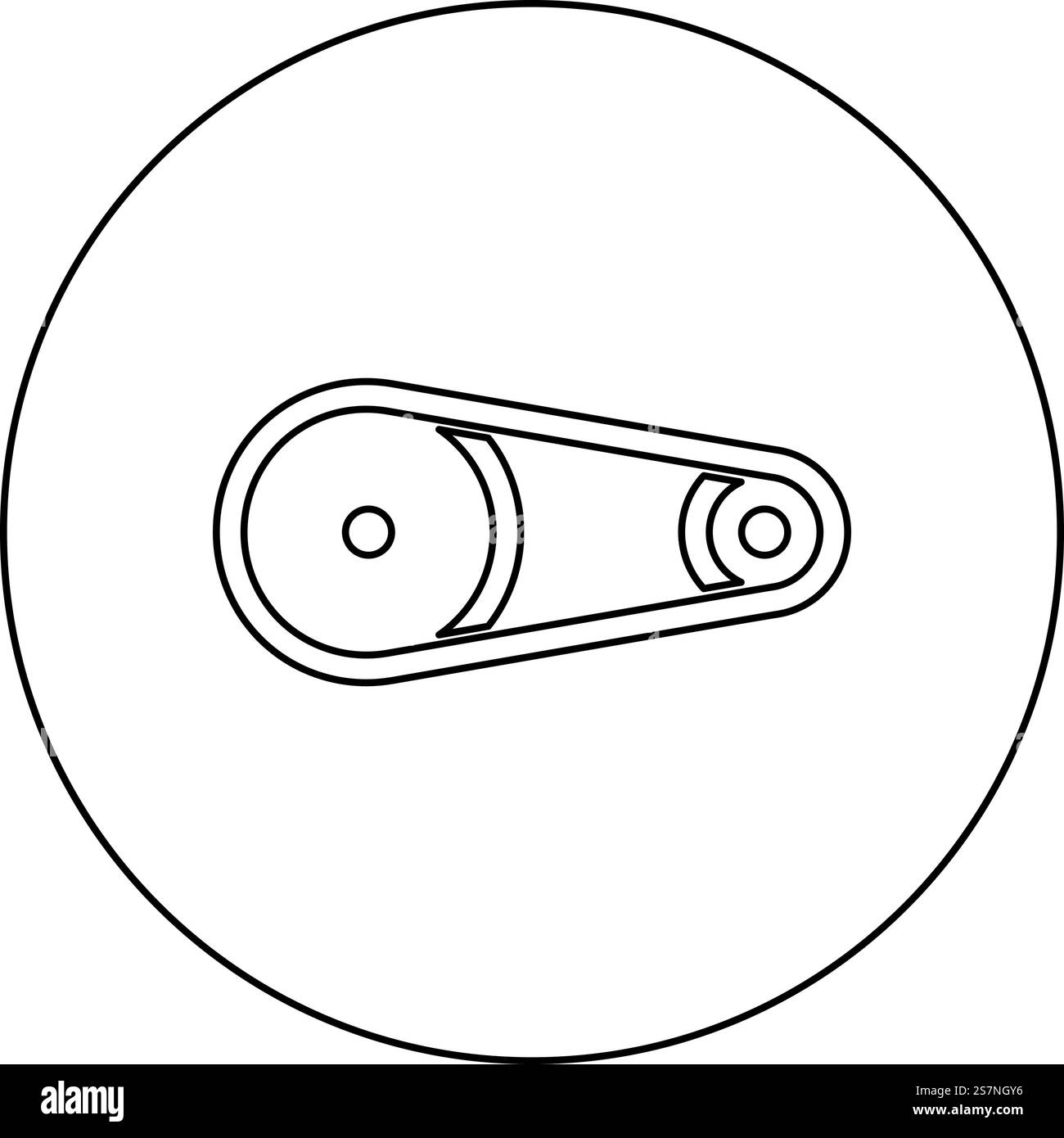 Belt transmission mechanism with two pulleys drive part automobile ...