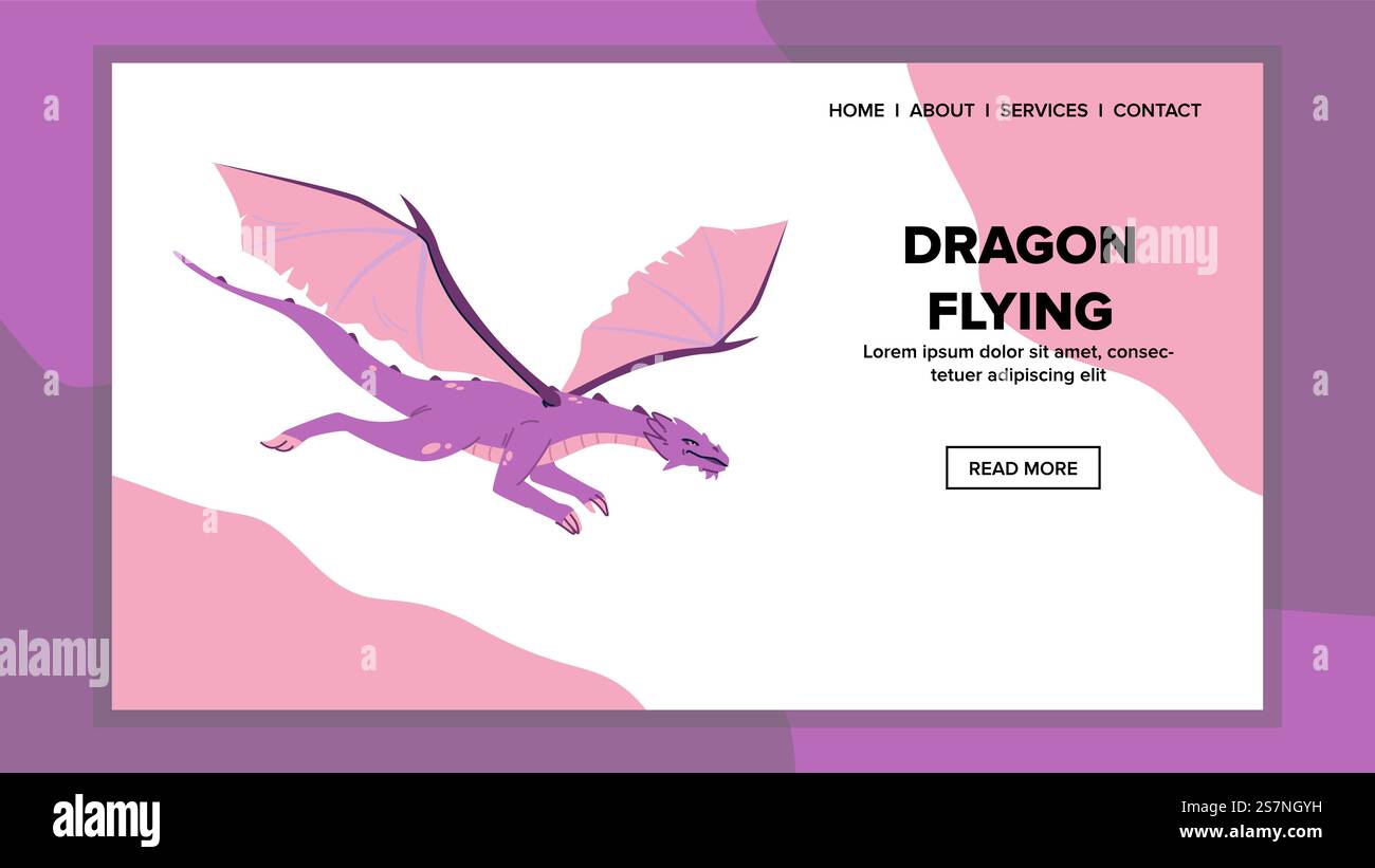 nature dragon flying vector. creature wings, legend mythical, beast ...