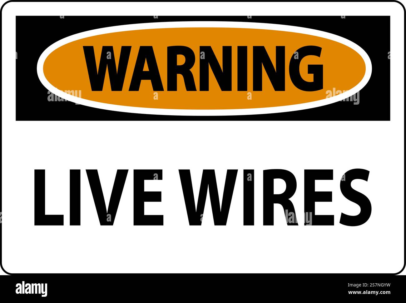 Warning Sign Live Wires On White Background Stock Vector Image & Art ...