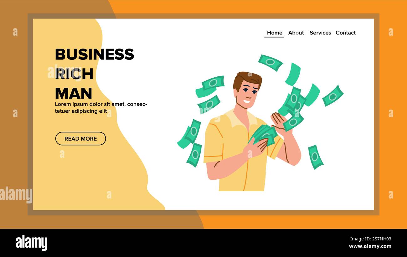 investment business rich man vector. web flat, confident investment ...