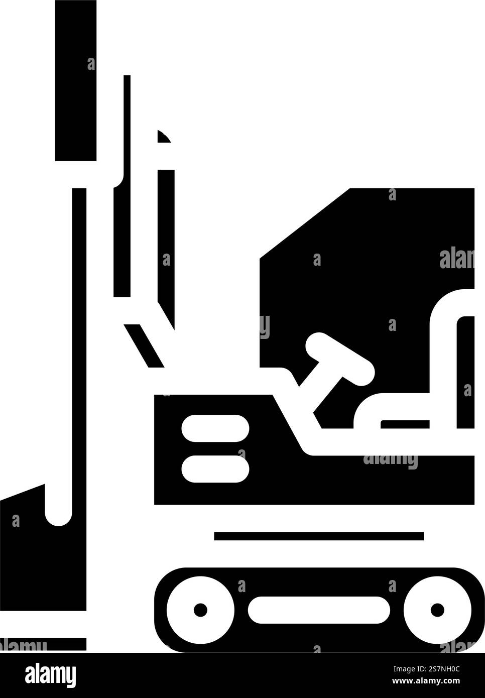 pile driver civil engineer glyph icon vector. pile driver civil ...
