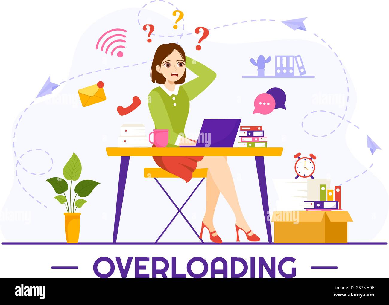 Overloading Vector Illustration with Busy work and Multitasking ...