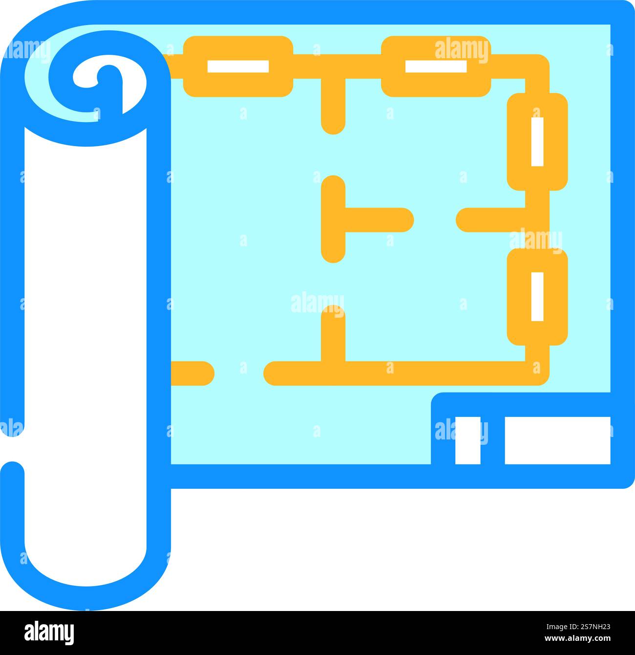 blueprint roll civil engineer color icon vector. blueprint roll civil ...