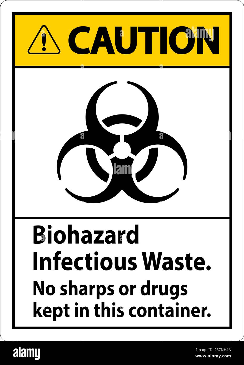 Caution Label Biohazard Infectious Waste, No Sharps Or Drugs Kept In ...