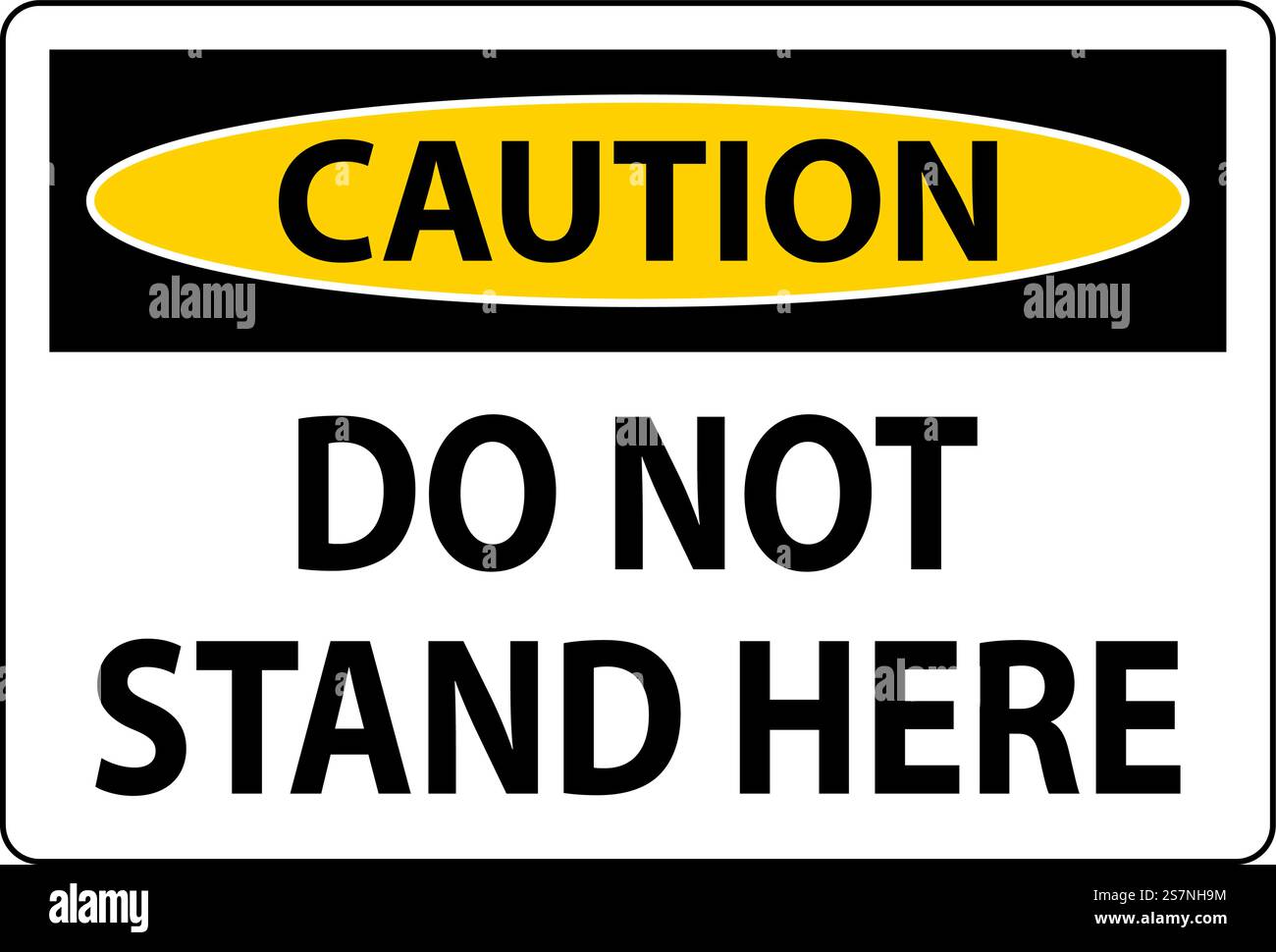 Caution Sign Do Not Stand Here On White Background Stock Vector Image ...
