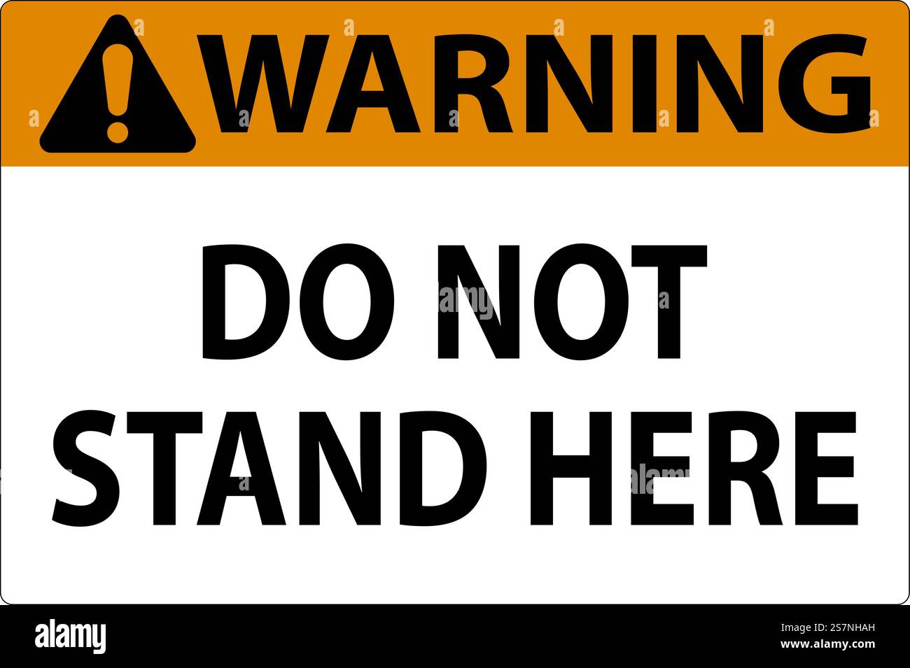 Warning Sign Do Not Stand Here On White Background Stock Vector Image ...