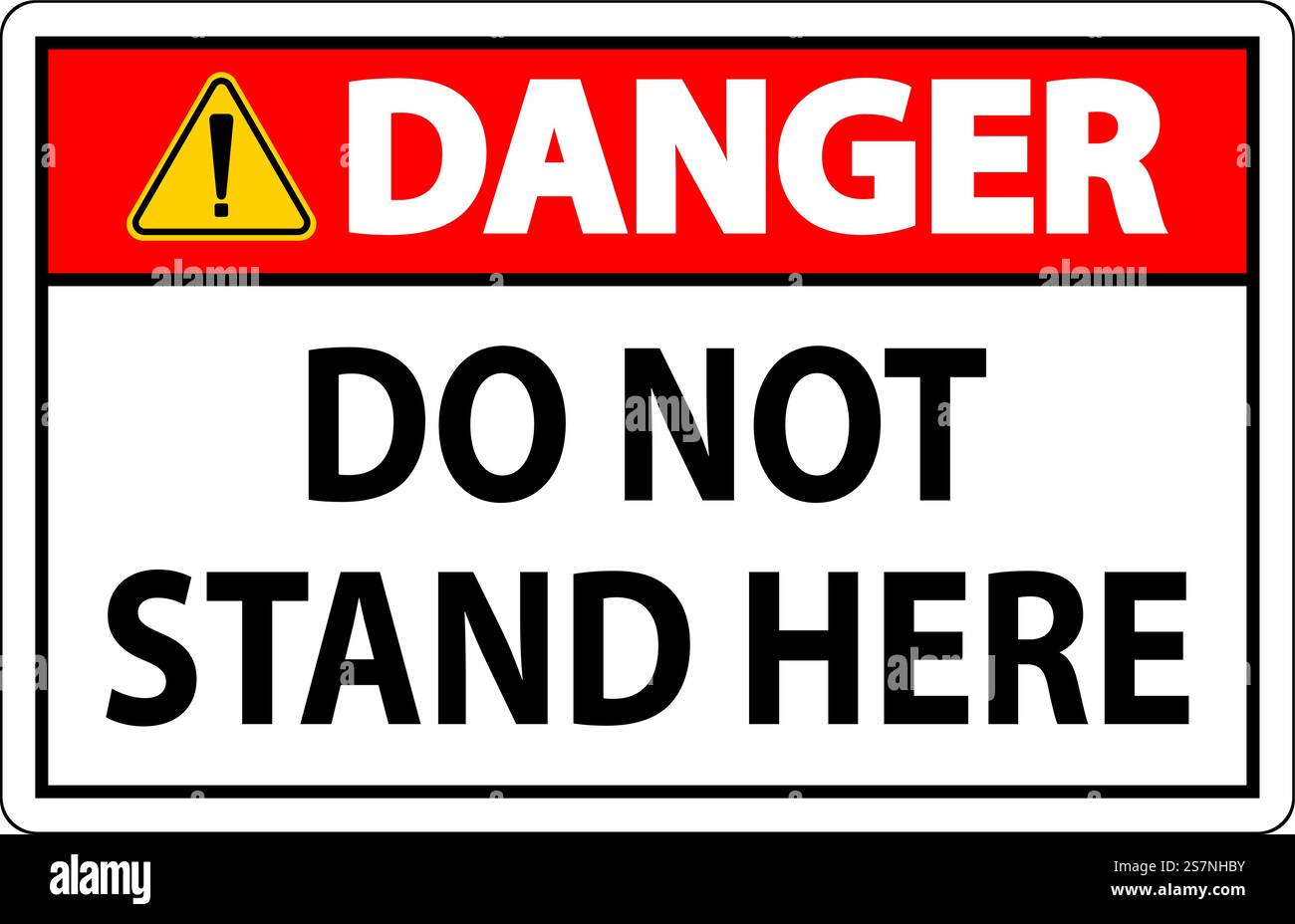 Danger Sign Do Not Stand Here On White Background Stock Vector Image ...