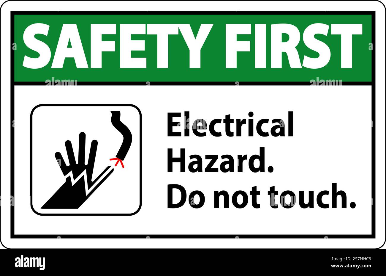 Safety First Sign Electrical Hazard. Do Not Touch Stock Vector Image ...