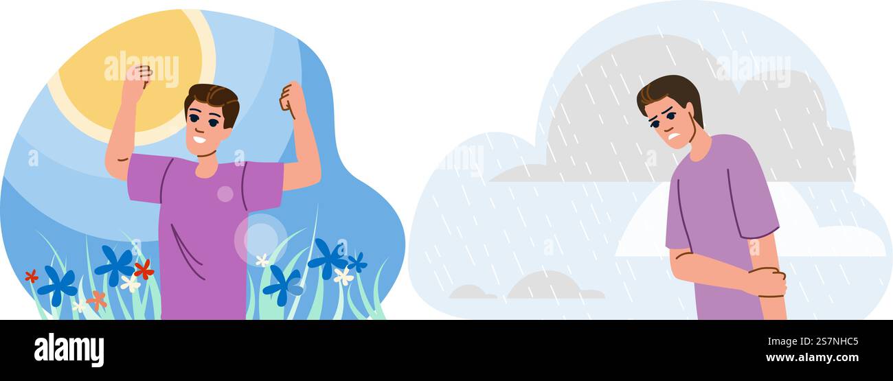 expression sad happy mood man vector. male smile, good guy, young bad ...