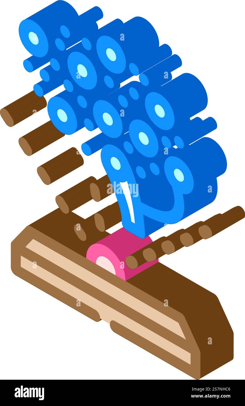 human brain simulation future technology isometric icon vector. human ...